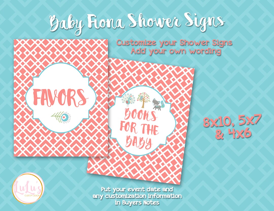 Baby Fiona Shower Signs Baby Fiona Baby Shower Baby Fiona - Etsy