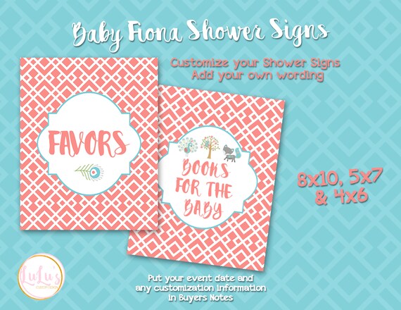 Baby Fiona Shower Signs Baby Fiona Baby Shower Baby Fiona - Etsy México