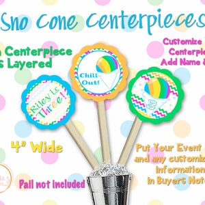 Snow Cone Birthday Party Set - Snow Cone Birthday Invitations -sno Cone ...