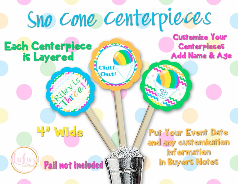 Snow Cone Birthday Party Set - Snow Cone Birthday Invitations -sno Cone ...