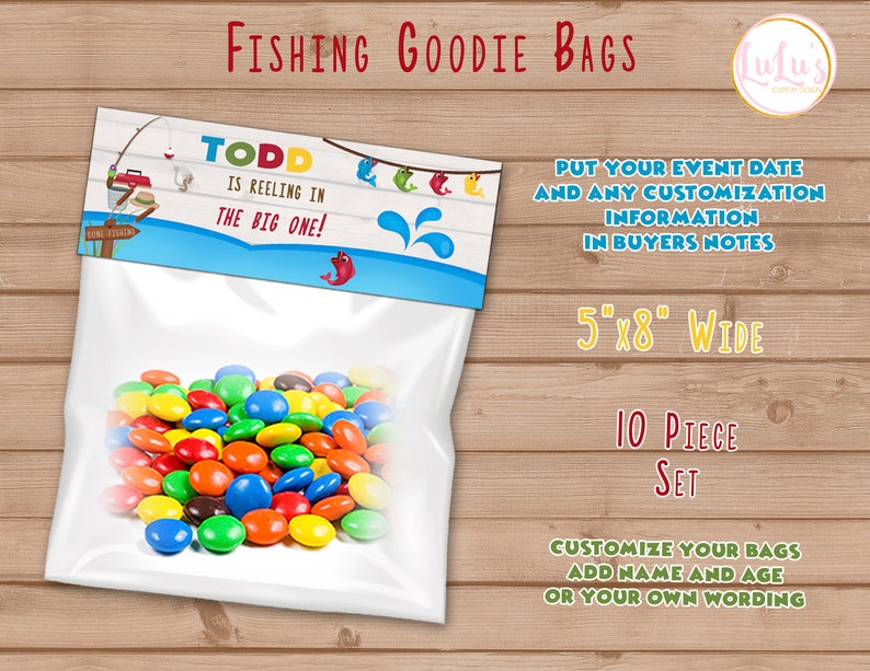 Fishing Birthday Party Goodie Bags Fishing Birthday Party - Etsy