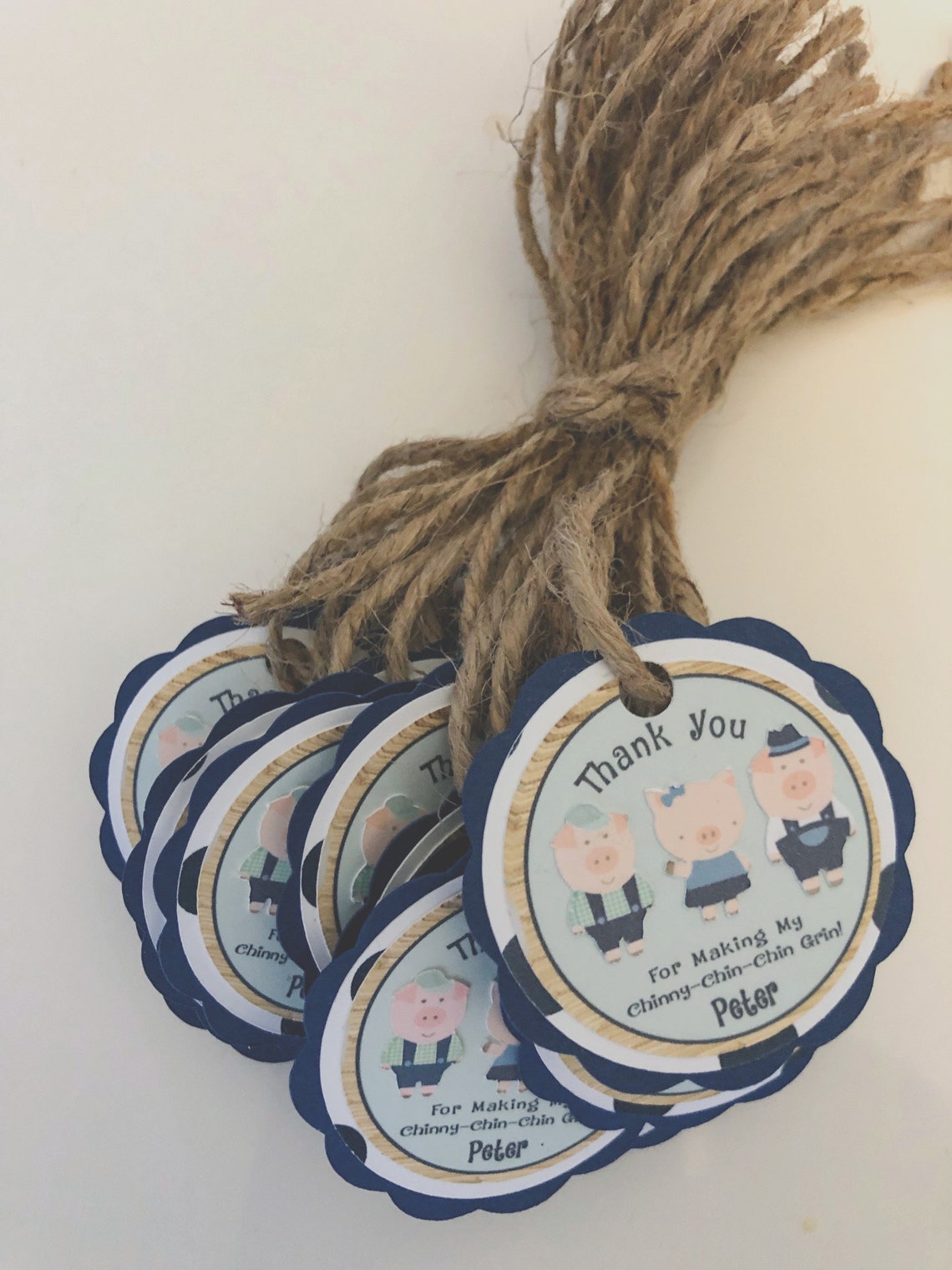 Three Little Pigs Birthday Thank You Tags 3 Little Pigs | Etsy