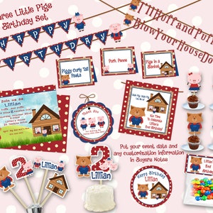 Three Little Pigs Party Pack - Huff and Puff Banner - 3 Little Pigs ...