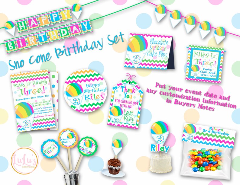 Snow Cone Thank You Tags - Snow Cone Birthday Party Favors - Sno Cone ...