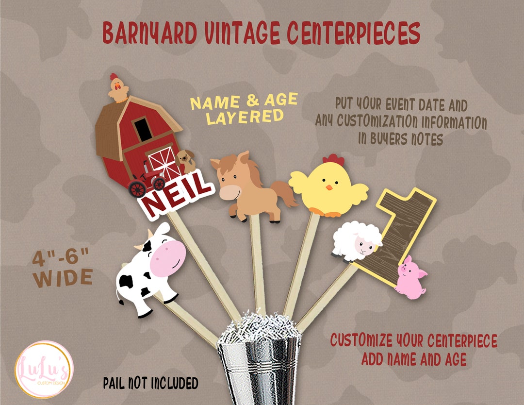 Barnyard Vintage Birthday Party Centerpieces Barnyard First Birthday ...