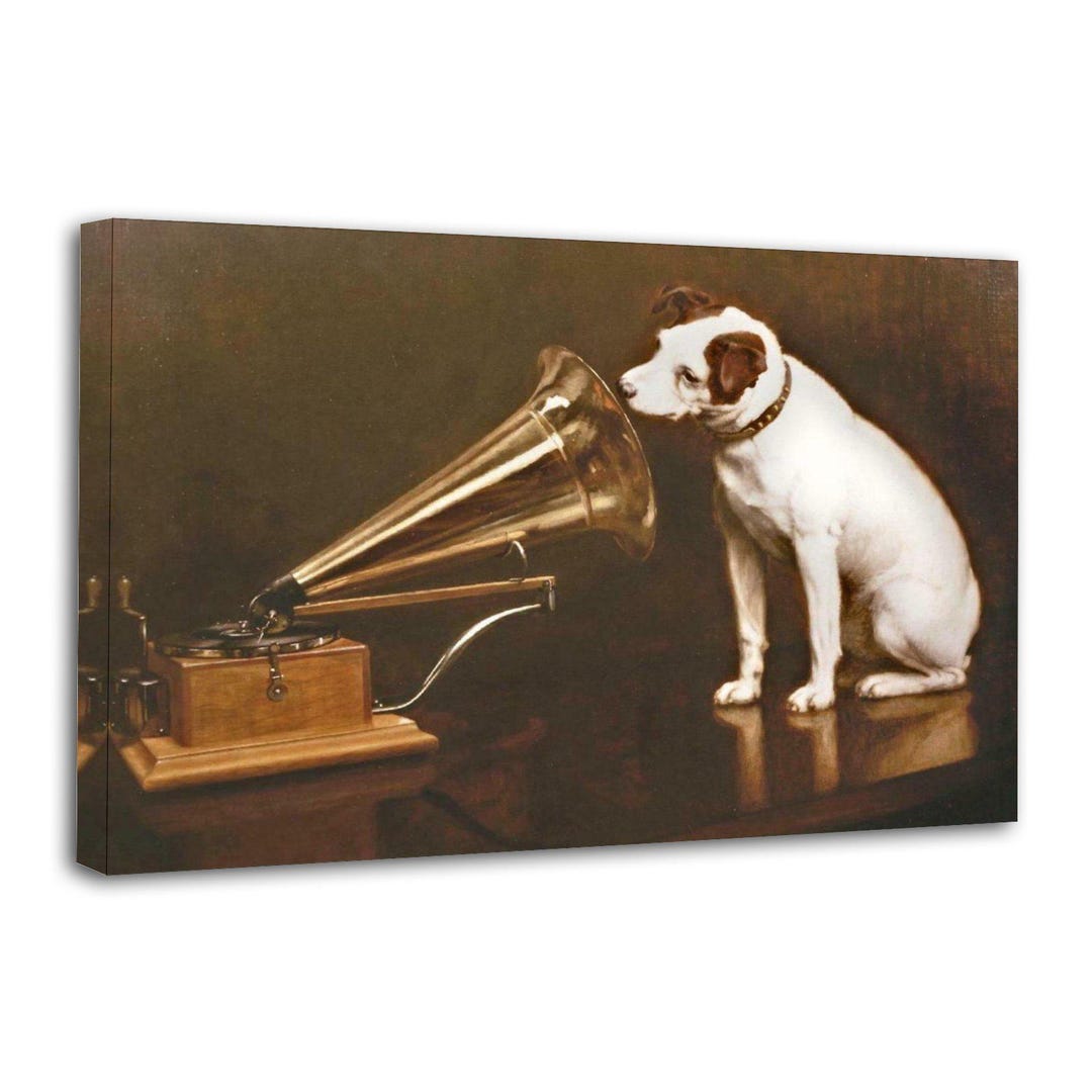 RCA Victor Nipper Dog Canvas Print - Vintage Phonograph Wall Art - Etsy