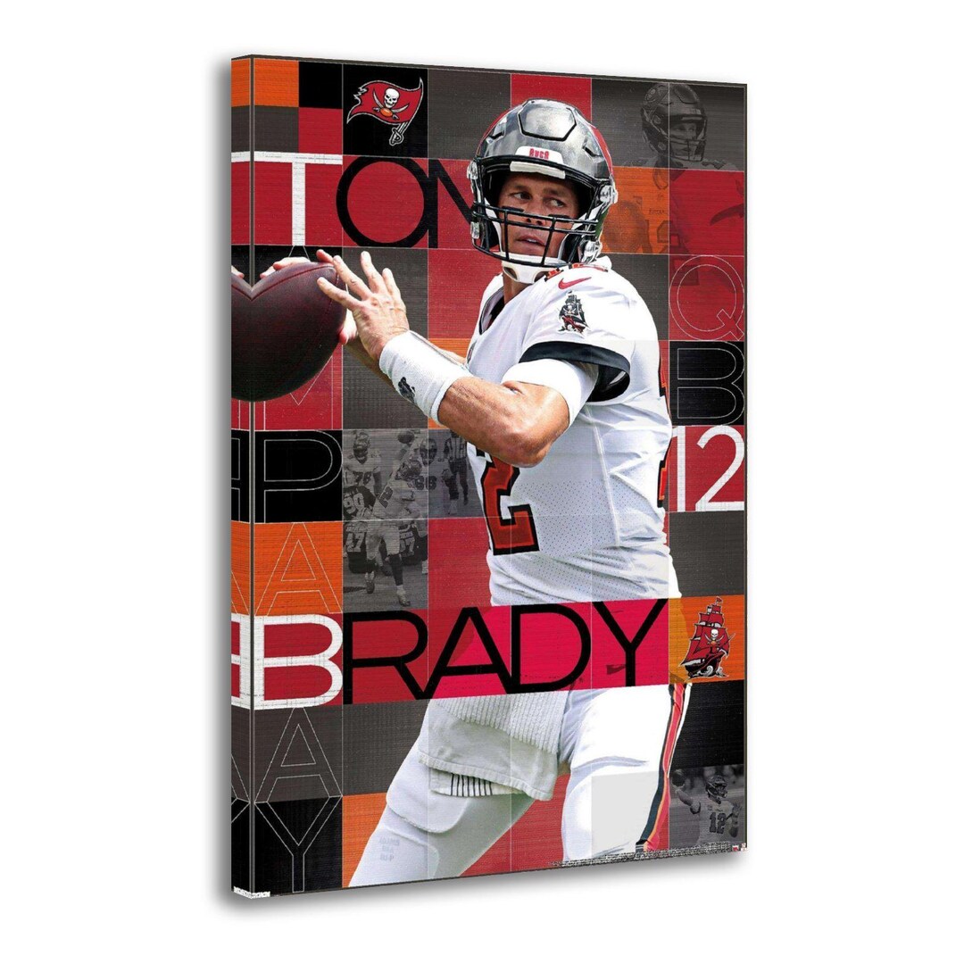Tom #12 Brady Football Painting on Canvas Wall Art Poster Picture Print ...