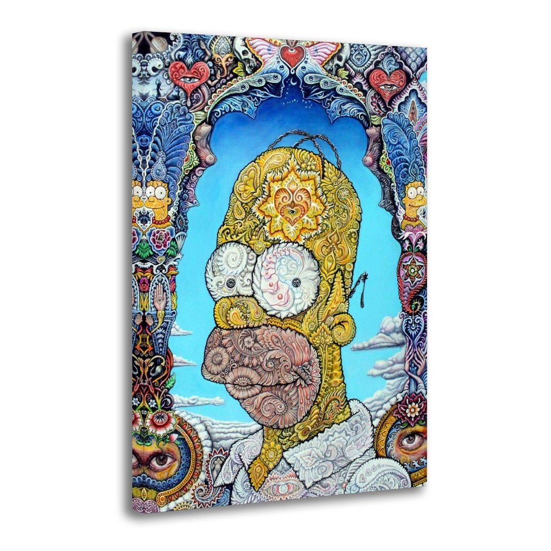 Homer Simpson Canvas Print: Psychedelic Pop Art Portrait - Etsy