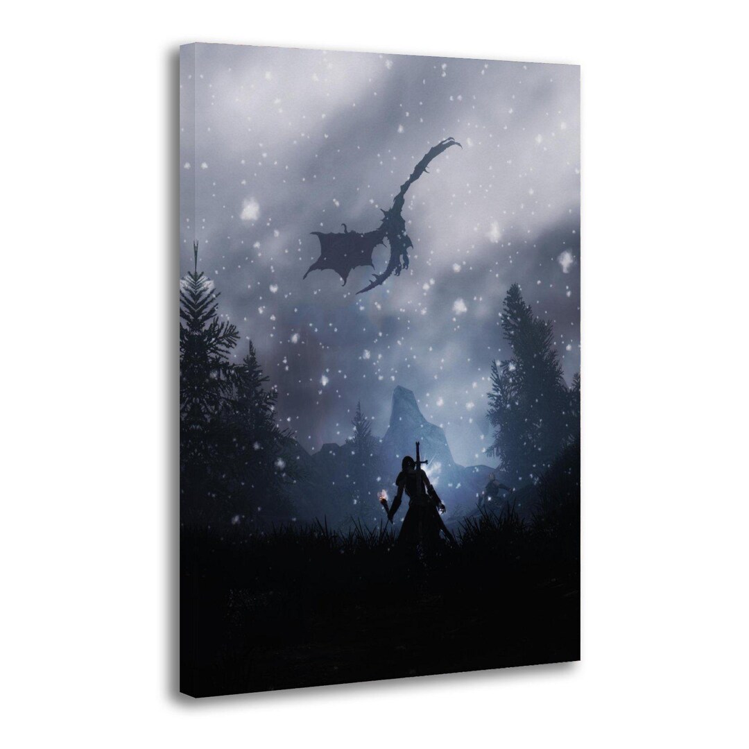 Elder Scroll Dragonborn Canvas Art Print, Game Poster - Etsy