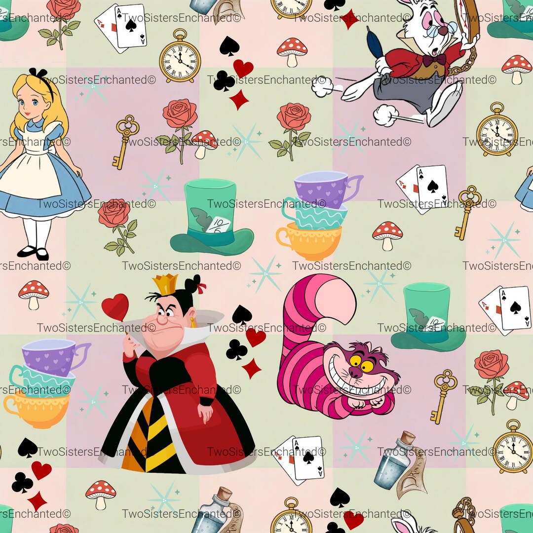 Alice in Wonderland Inspired Digital Seamless Paper Design - Etsy