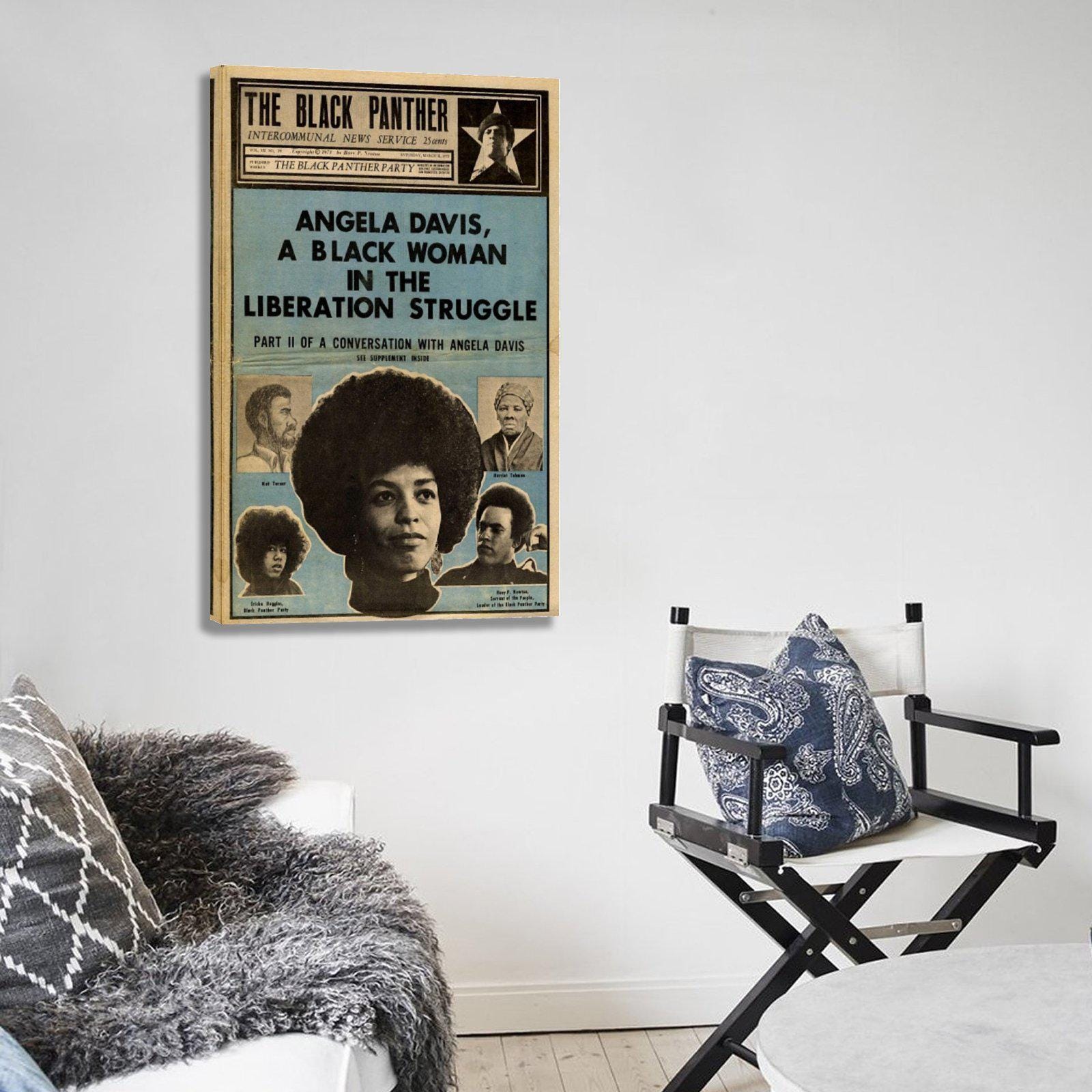 Angela Davis Black Panther Newspaper Poster, African American Civil ...