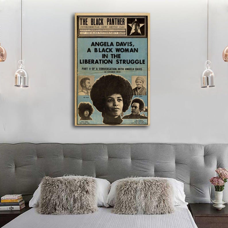 Angela Davis Black Panther Newspaper Poster, African American Civil ...