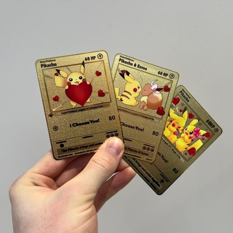 Gold Pikachu Card - Etsy