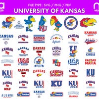 Kansas Red and Blue Football Stars PNG, KS Football Svg, Kansas ...