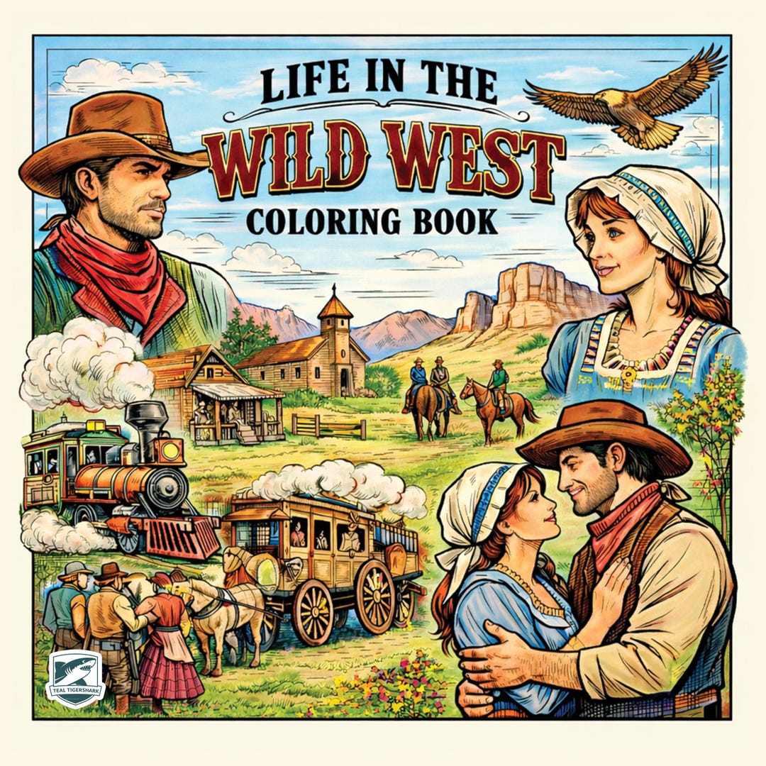 Life in the Wild West : Colouring Book for Adults - Print at Home ...