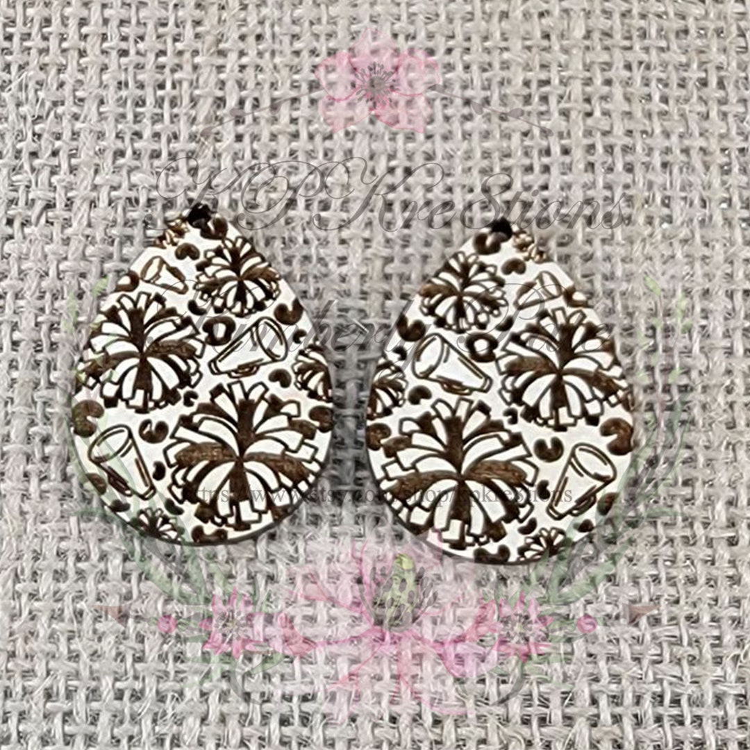 Laser Engraved Cheerleading Earrings - Etsy