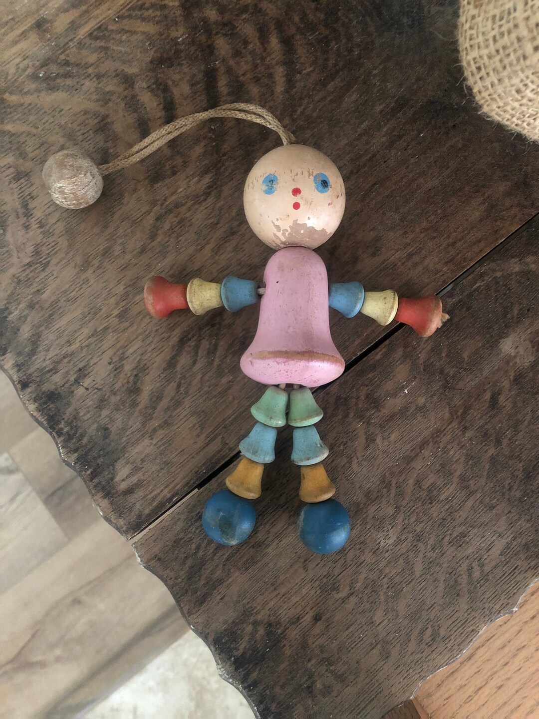 Vintage Wooden Beaded Pastel Colored Baby Rattle Toy - Etsy
