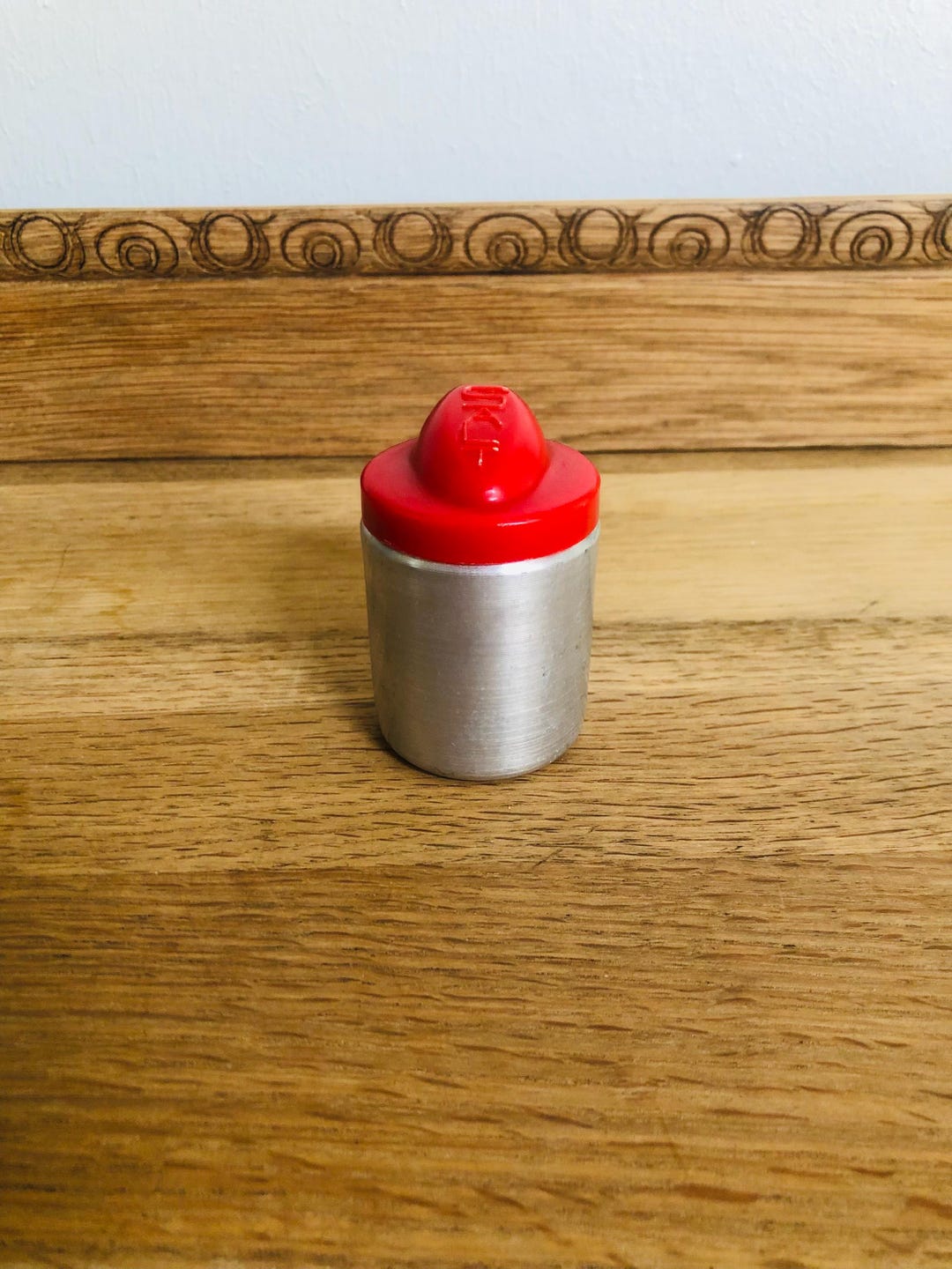 Vintage Aluminum Small Salt Shaker Red Plastic Lid - Etsy