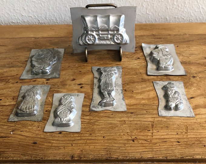 Vintage Tin Cartoon Characters + Chuckwagon Chocolate Candy Molds Set ...