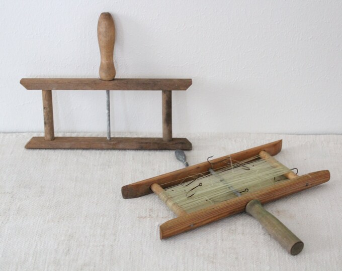 Antique Primitive Wooden Fishing Line Holder Reel Set of 2 - Etsy