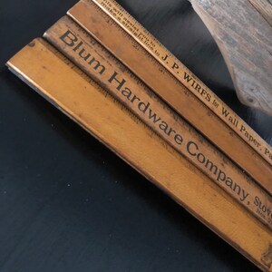 Vintage Wooden Rulers Set of 4 Desktop Bed Coil Holder - Etsy