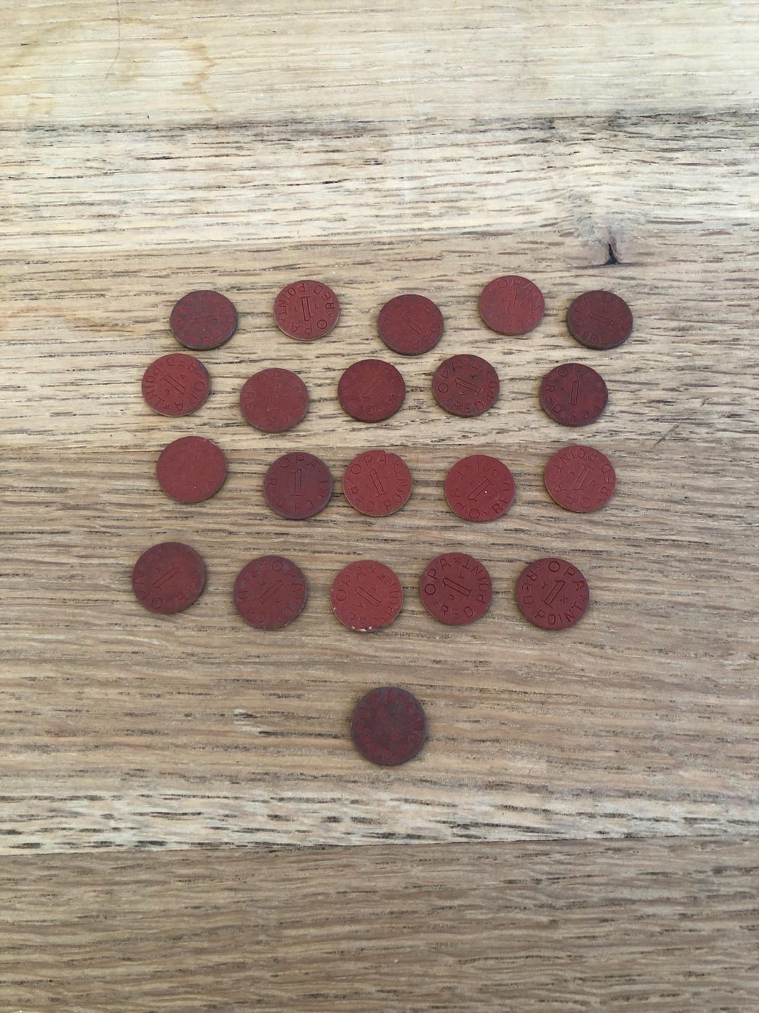 Vintage WWII Opa Red 1 Point Ration Token Lot of 21 - Etsy
