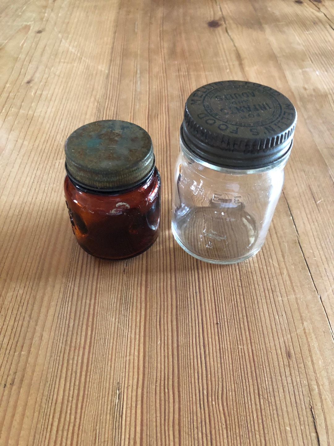 Vintage Brown Glass Chesebrough Vaseline Jar With Lid and Mellin's Food ...