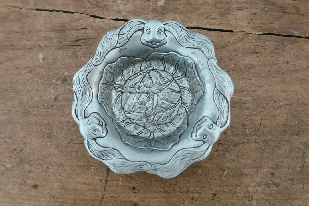 Vintage Arthur Court Silver Aluminum Lettuce Rabbit Bunny Small Serving ...