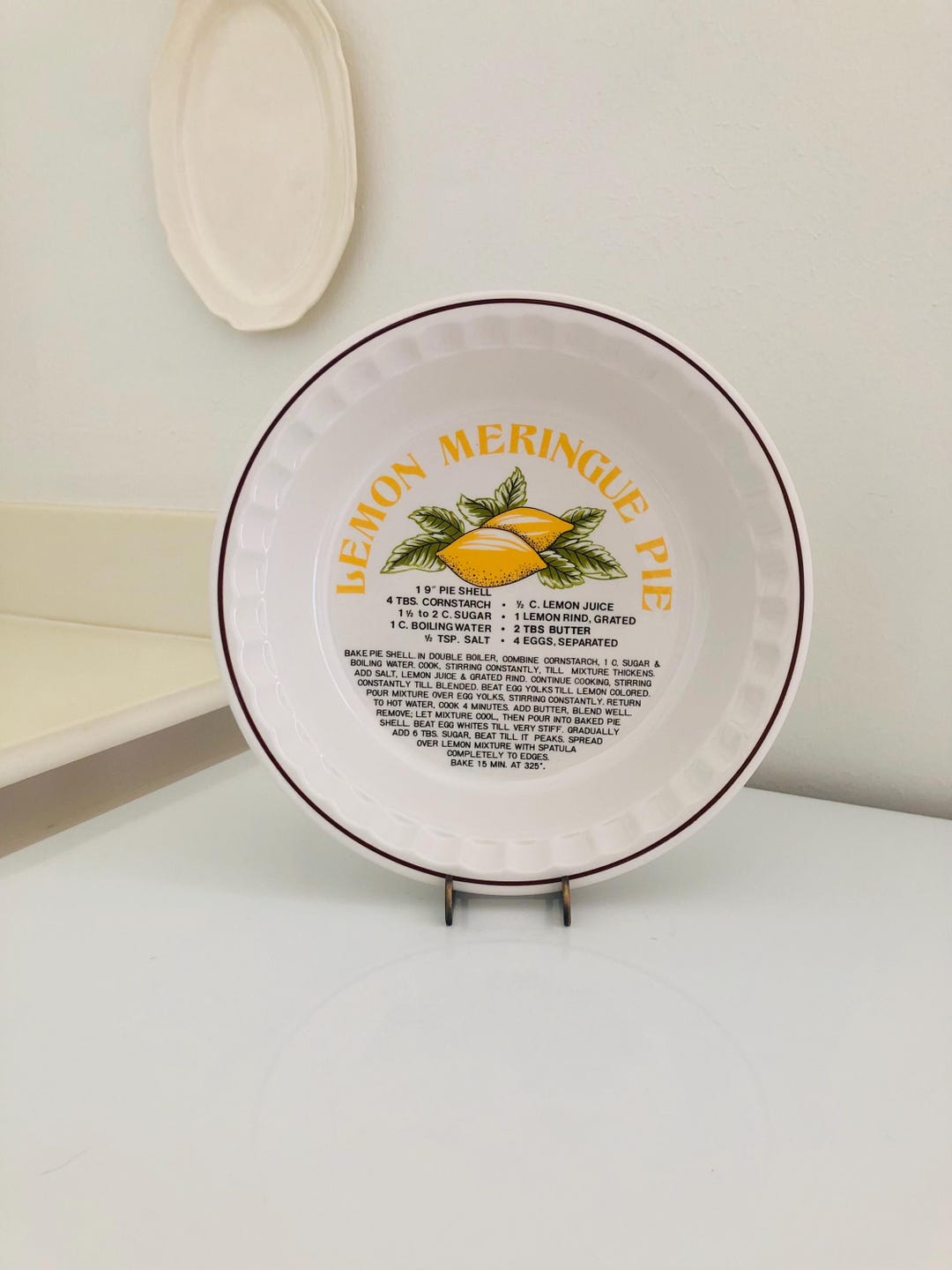 Vintage Hankook Lemon Meringue 11" Pie Plate - Etsy