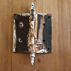 Antique Vintage Iron White Distressed Rustic Door Cabinet Hinge - Etsy