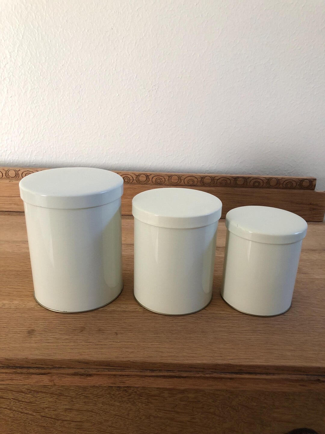 Vintage White Round Tins From Michaels Set of 3 Stacking - Etsy