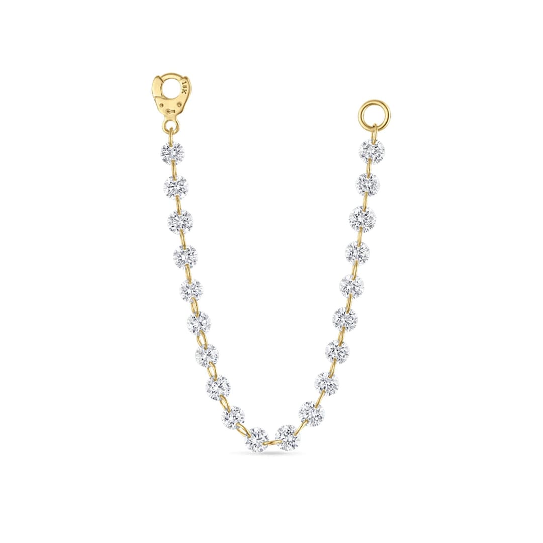 Dainty Diamond Chain Connector, White Gold Helix Earring Chain ...