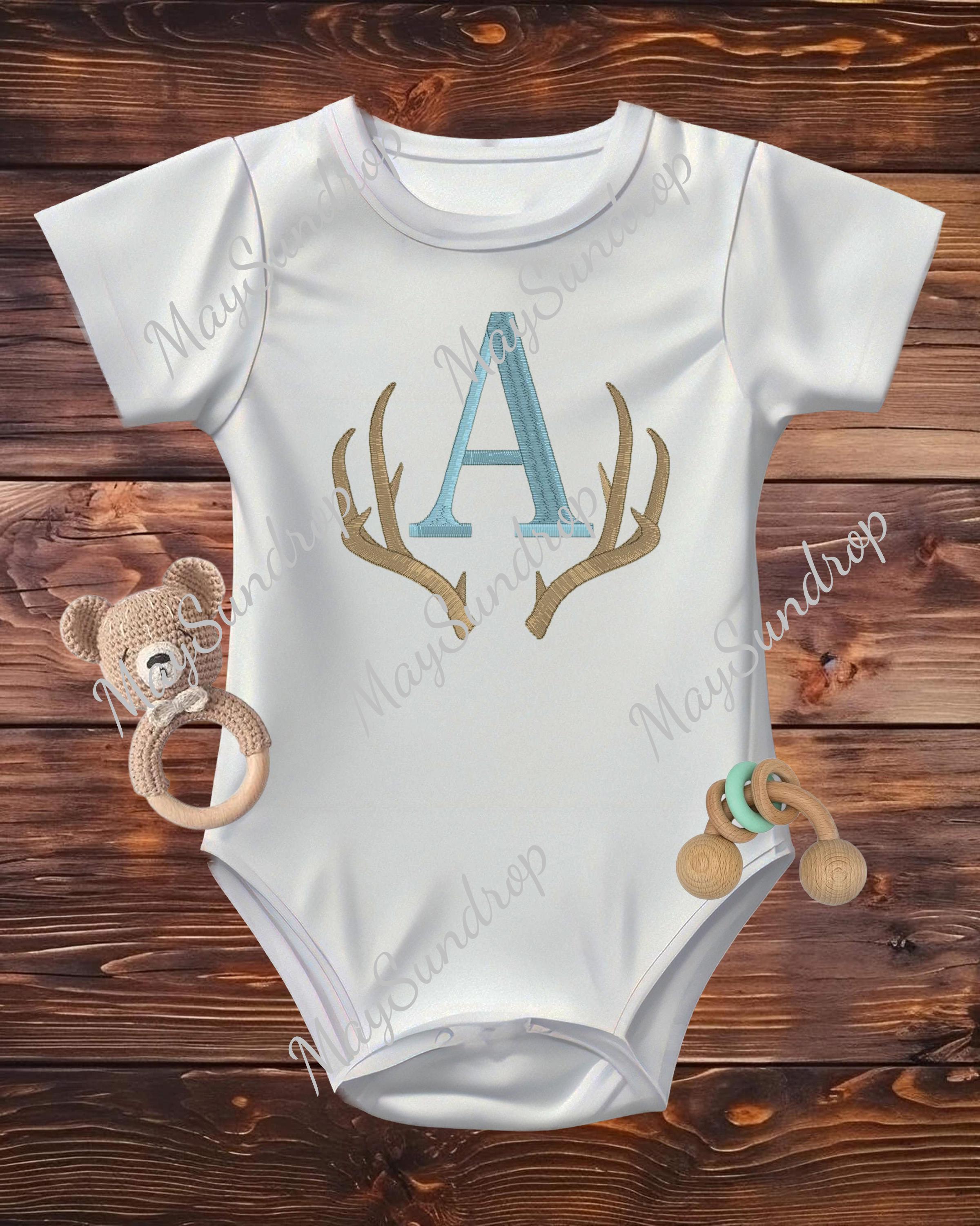 Deer Antler Monogram Frame-embroidery Design-machine Embroidery-digital ...
