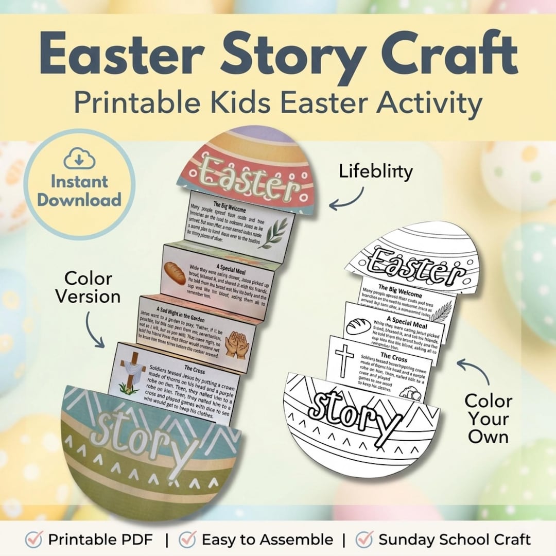 Easter Story Folding Surprise Craft, Holy Week Story for Kids, Bible ...