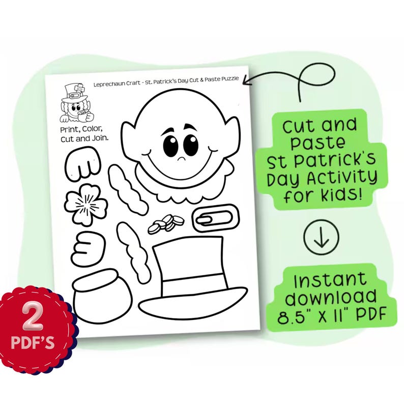 Build Leprechaun Craft | St. Patrick's Day Activity for Kids (digital ...