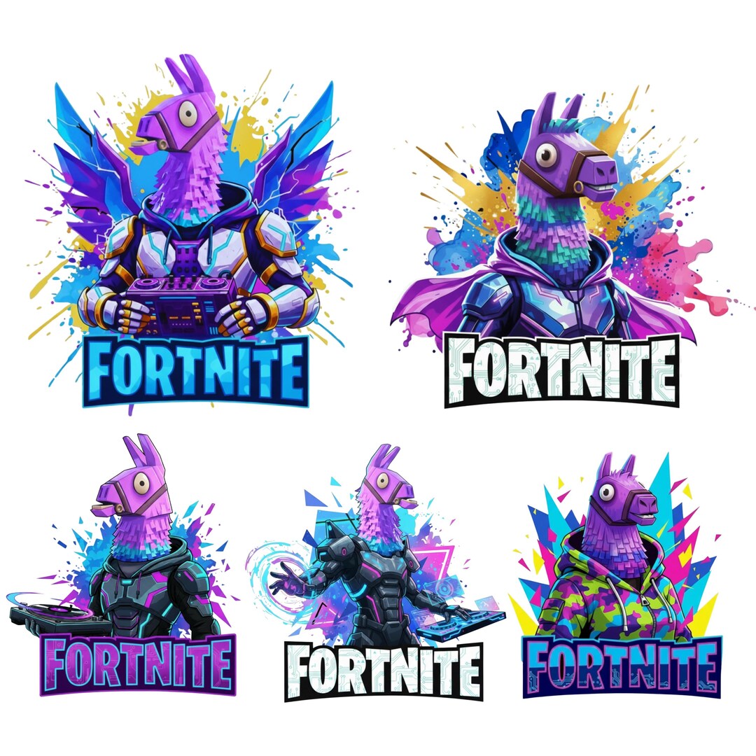 Fort Game Llama Art 5 PNG Bundle, Digital Download - Etsy