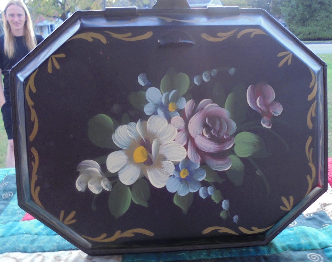 Antique Hand Painted Silent Butler Pan - Etsy