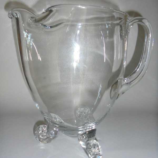 Footed Glass Pitcher - Etsy