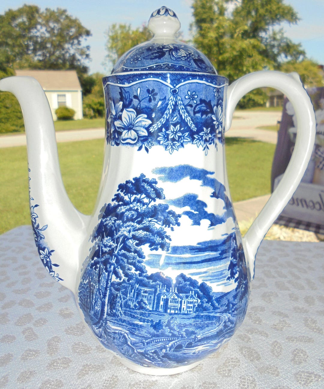Vintage Coffee/tea Pot, Old Castle by Barratts, English Stafforshire - Etsy