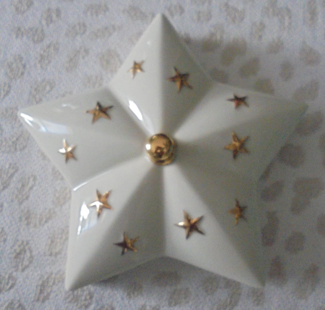 Vintage Lenox Porcelain Gold Star Candy Dish - Etsy