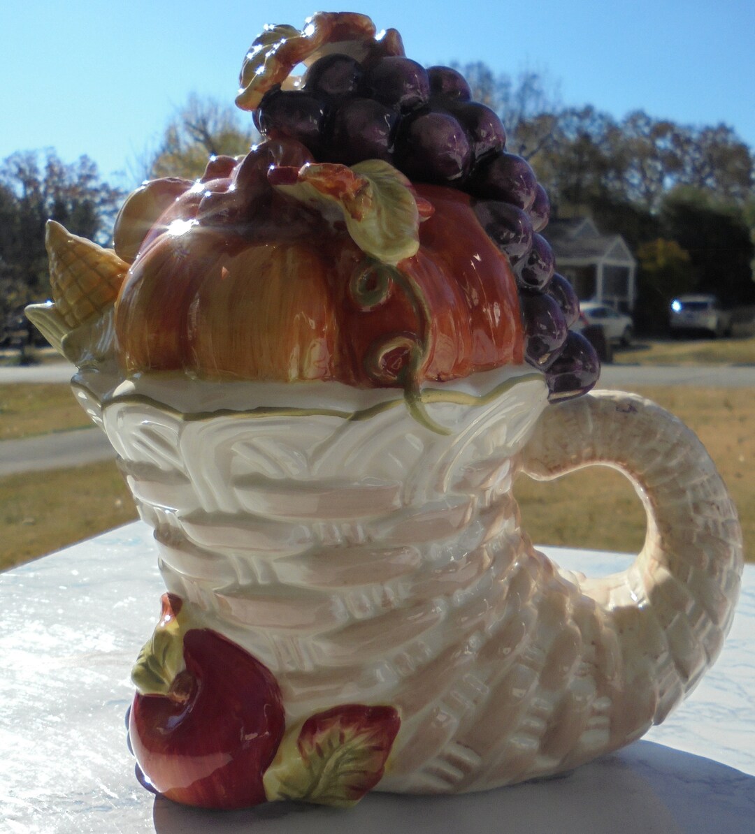 Cornucopia Thanksgiving Tea Pot/coffee Pot, From Cracker Barrell - Etsy