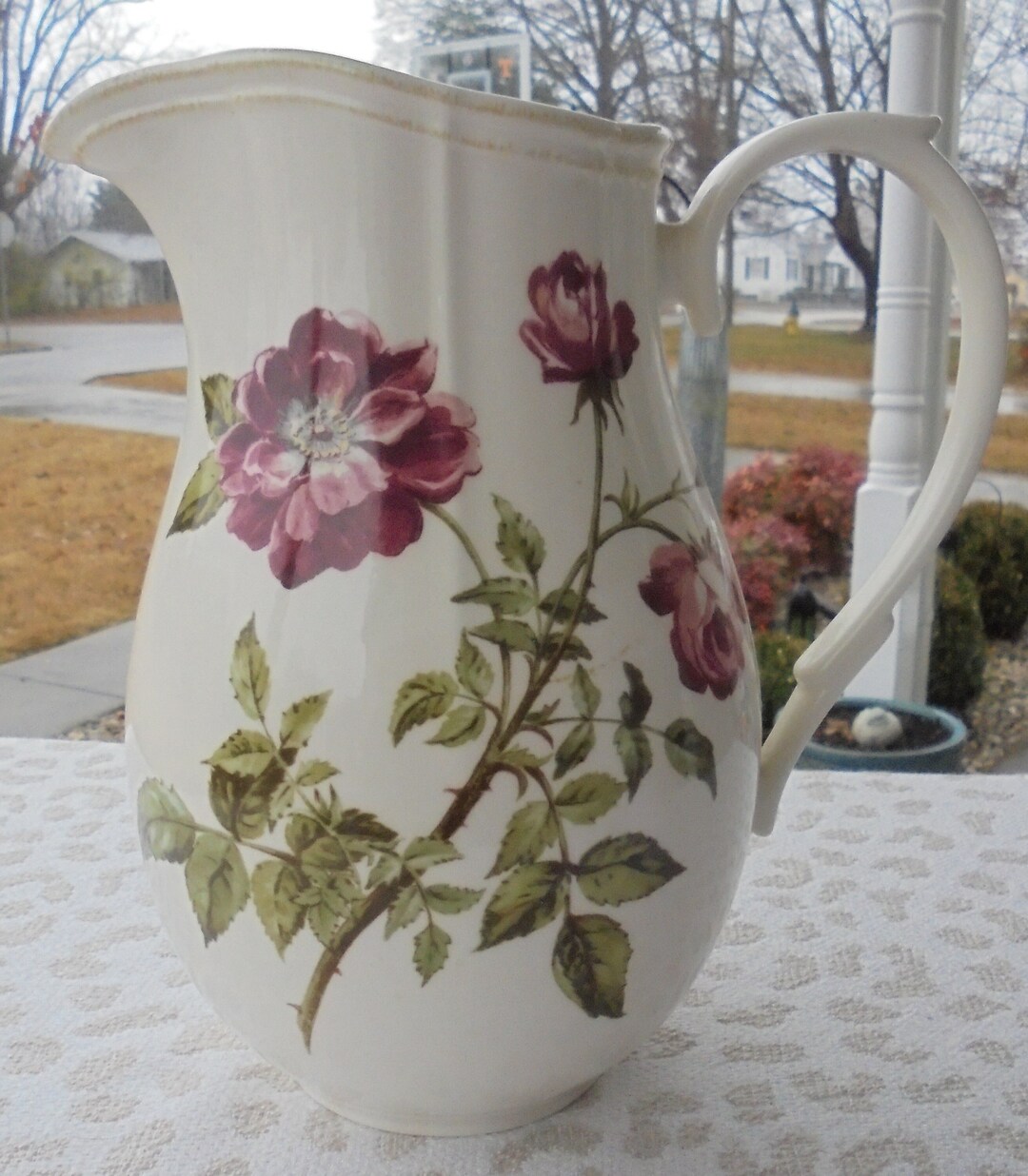 Lenox Accountrements Sweet Briar Rose 64o/z Floral Pitcher - Etsy