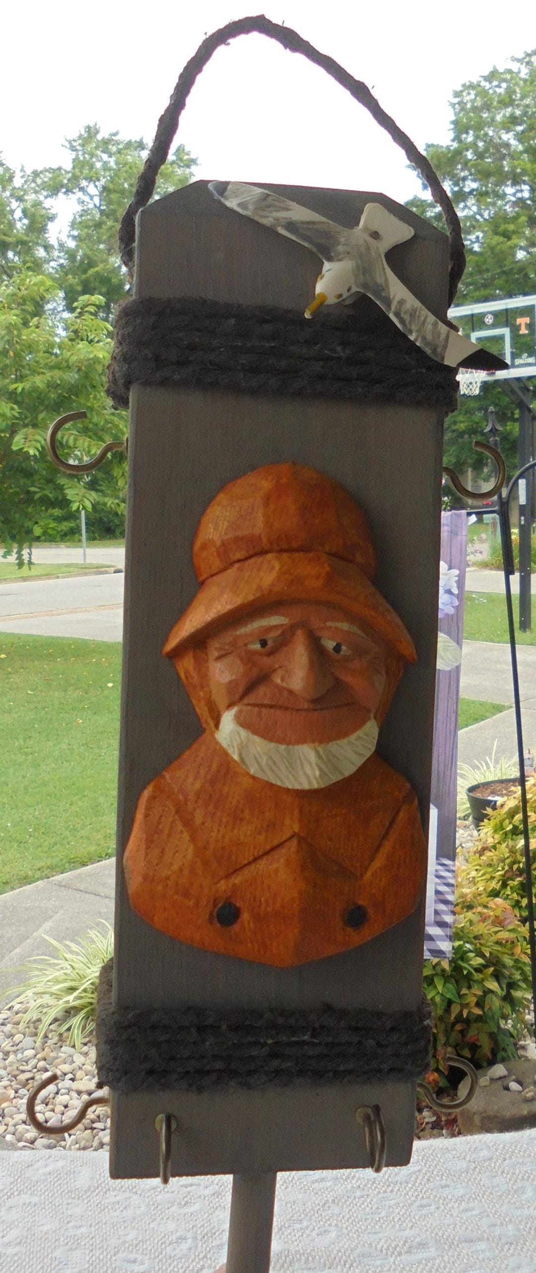Vintage Wooden Carved Ship Caption Key Holder - Etsy