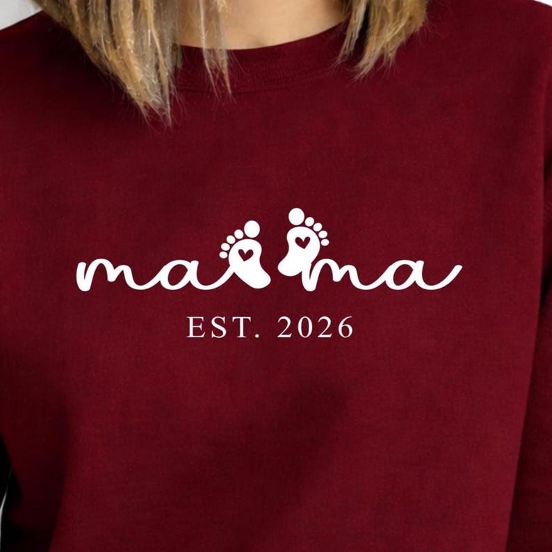 Custom Mama Est Shirt &crewneck, Personalized Year New Mom Gift, Baby ...