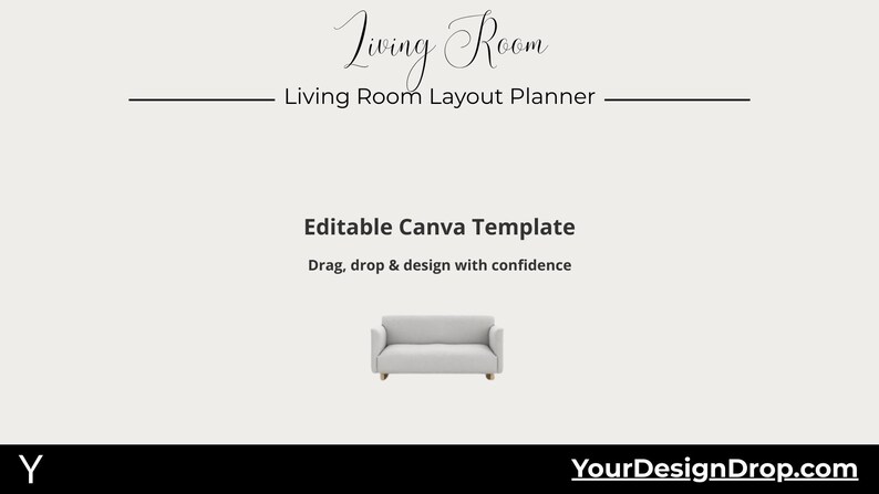 Living Room Layout Planner Canva Template | Editable Furniture ...