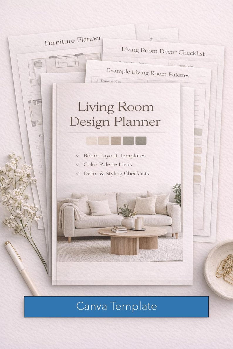 Living Room Layout Planner Canva Template | Editable Furniture ...