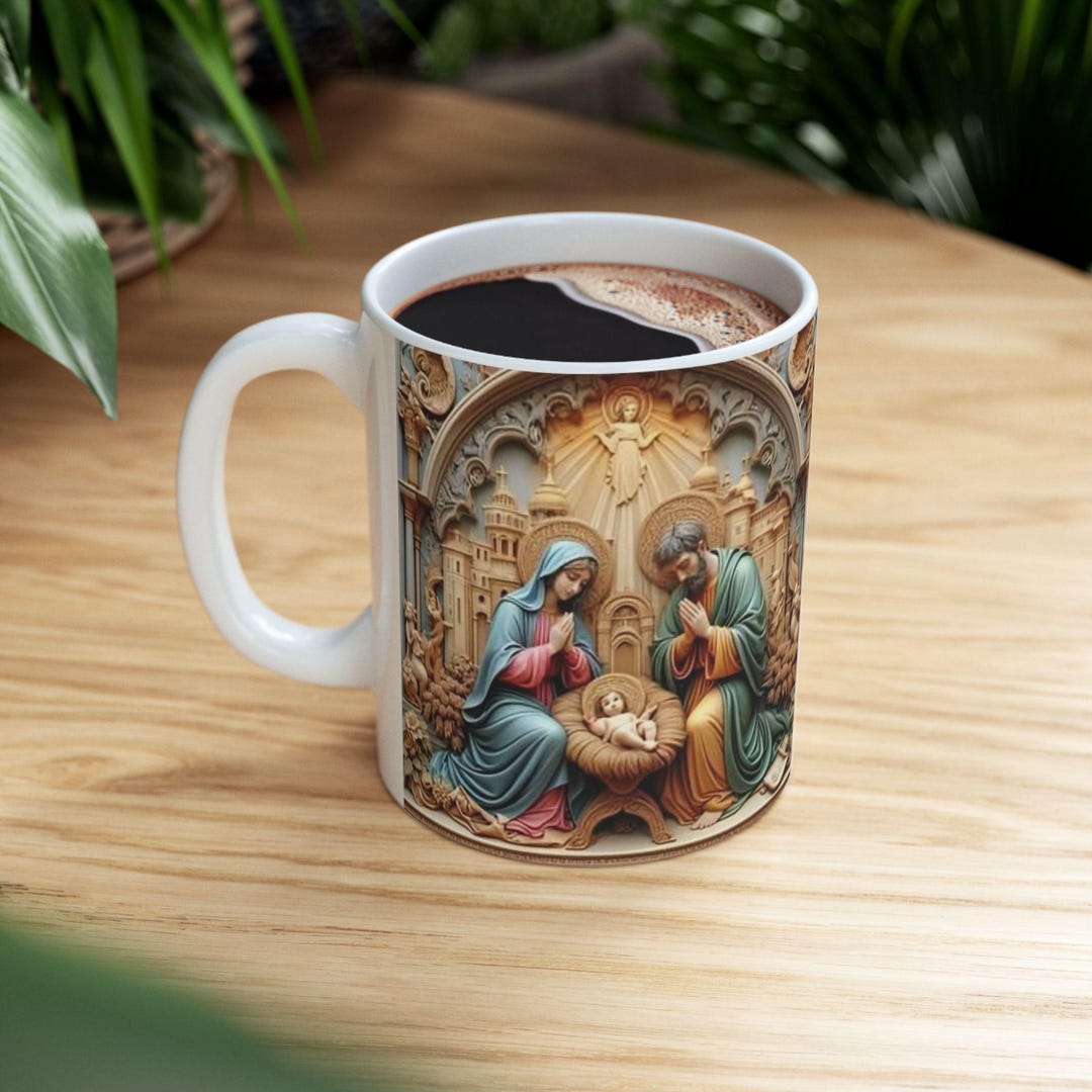 Religious Nativity Scene Mug | Ceramic Coffee Mug - Etsy