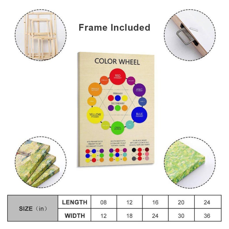 Color Wheel Education Aesthetic Poster Wall Art Picture Painting Poster ...