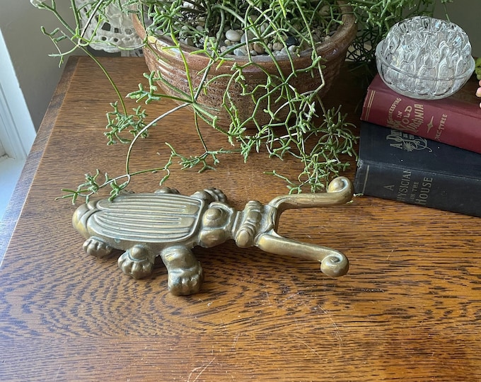 Vintage Brass Beetle Boot Jack Mid Century Decor Vintage Bug Doorstop ...