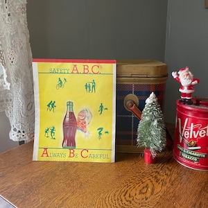 Vintage 1949 Coca- Cola Safety Abc's Advertising Writing Table- Sprite ...